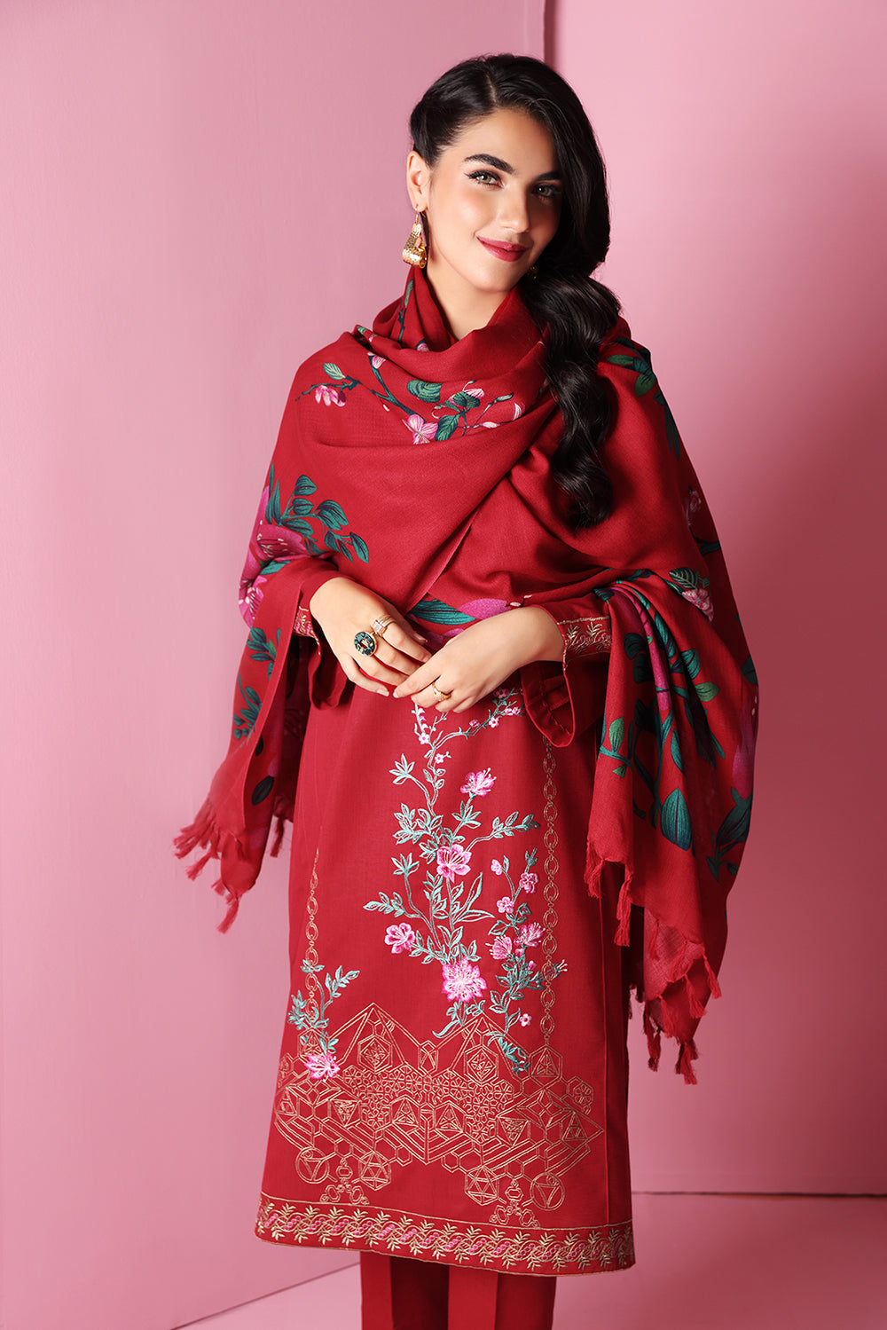 3PC Unstitched Digital Embroidered Winter Collection 2024 Nishat Outlet ...